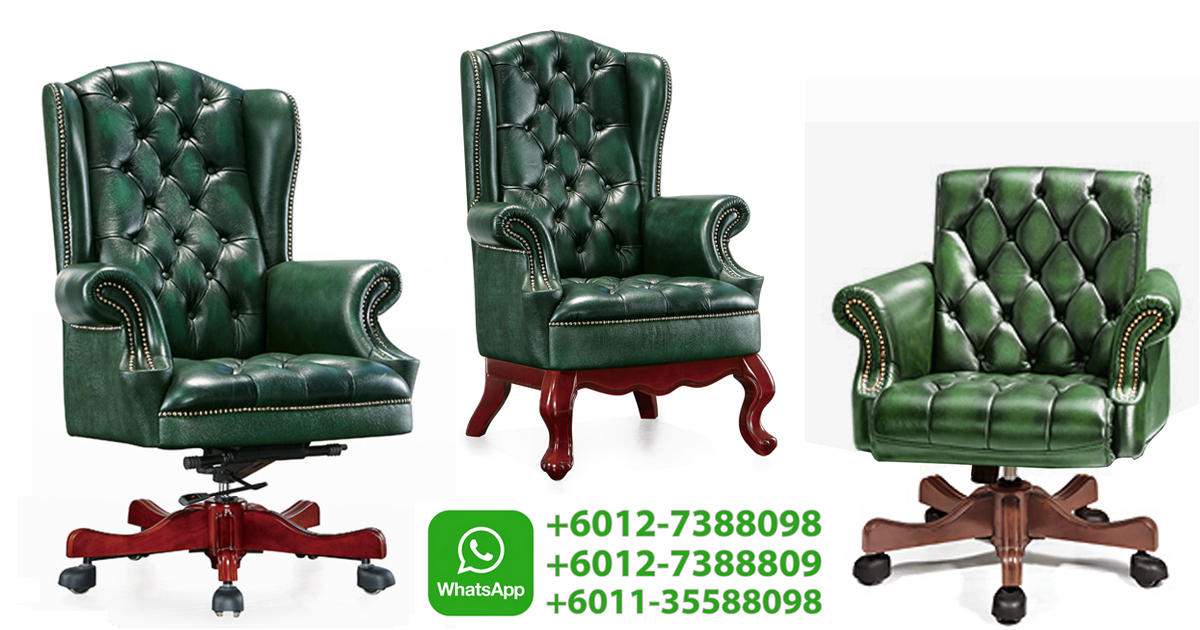 Classic Leather Executive Chair | Vintage Style Office Chair | Lovinna